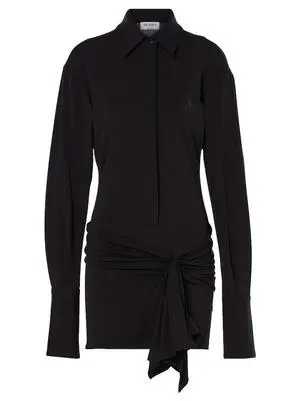 ATTICO Cutout Draped Jersey Shirt Dress