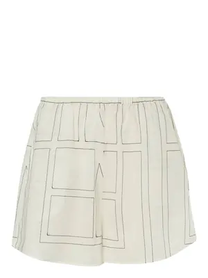 TOTEME Monogram Cotton-blend Shorts - White