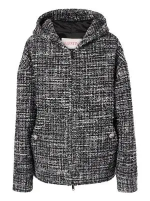 Valentino Garavani Valentino Mossi Mélange Tweed Jacket Grey