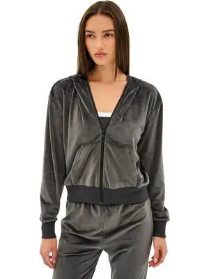 Splits59 Rhys Velour Zip Up Hoodie - Graphite