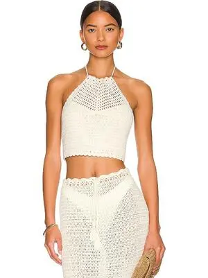 MORE TO COME Angelina Halter Top - Ivory