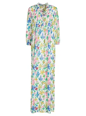 Diane Von Furstenberg Layla Floral-print Mousseline Maxi Dress - White
