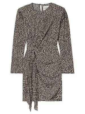 MARANT ETOILE Dulce Printed Crepe De Chine Mini Dress - Neutrals