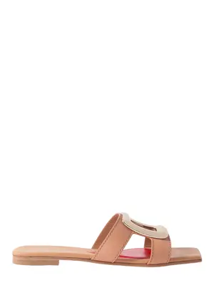 ROGER VIVIER Benson Embellished Leather Sandals - Brown
