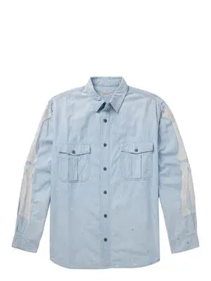 Kapital Embroidered Cotton-chambray Shirt - Blue