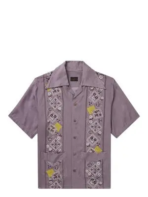 Kapital Peckish Rainbowy Wrangle Camp-collar Printed Voile Shirt - Purple