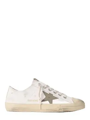 GOLDEN GOOSE V-star 2 Distressed Leather Sneakers - White