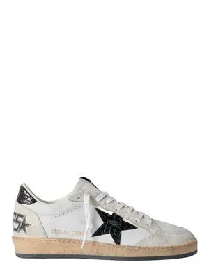GOLDEN GOOSE Ball Star Distressed Leather Sneakers - Gray