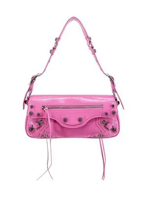 Balenciaga Leather Shoulder Bag With Metal Details Rose