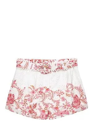 HEMANT & NANDITA Hemant And Nandita Broderie Anglaise Floral Shorts