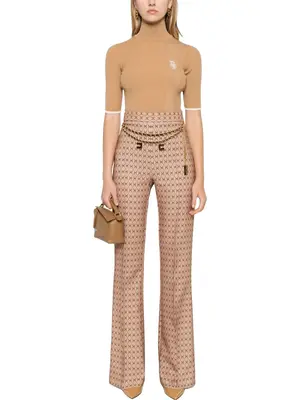 Elisabetta Franchi Turtleneck Knit Top - Neutrals