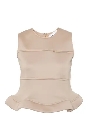 MELITTA BAUMEISTER Peplum Hem Sleeveless Top - Brown