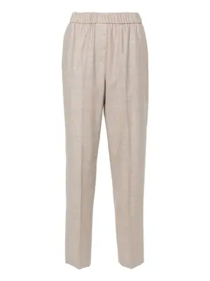 Peserico Checked Tapered Trousers - Neutrals