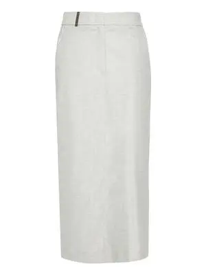 Peserico Bead-embellished Midi Skirt - Grey