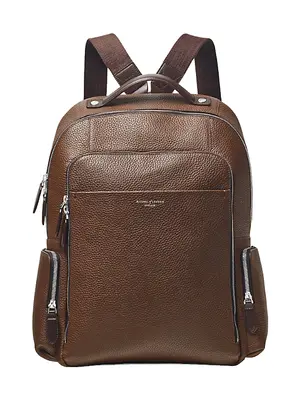 ASPINAL OF LONDON Reporter Grained-leather Backpack - Tobacco