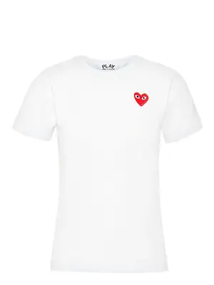 Play Comme Des Garcon Comme Des Garçons Play Heart Appliqué Top - White