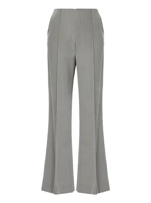 Chloé Wool Flared Trousers - Grey