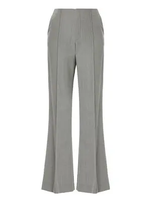 Chloé Wool Flared Trousers - Grey