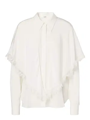 Chloé Knotted Heritage Silk Crêpe De Chine Blouse - White