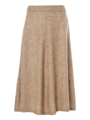 Brunello Cucinelli Wool And Cashmere-blend Midi Skirt - Brown