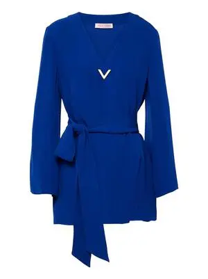 VALENTINO Valentino VGold Cady Couture Belted Blouse