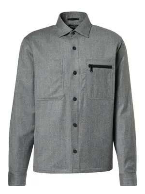 Zegna Padded Wool Mélange Overshirt - Grey