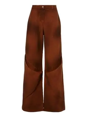 Attico Oversized Wide-leg Jeans - Brown