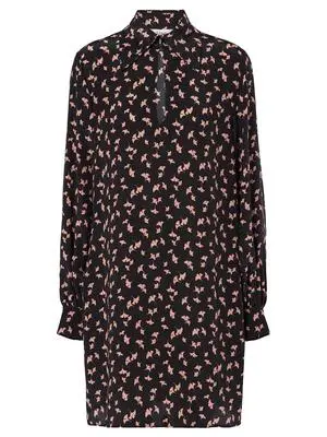 Chloé Floral Silk Chiffon Minidress - Brown