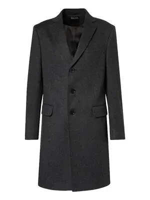 Zegna Wool And Cashmere-blend Overcoat - Grey