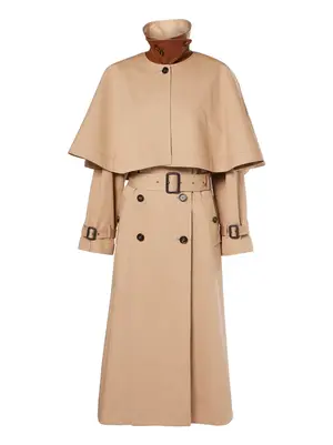Chloé Caped Cotton Gabardine Trench Coat - Brown