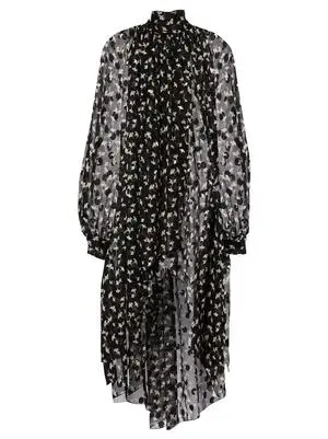 Chloé Floral Silk Chiffon Midi Dress - Black
