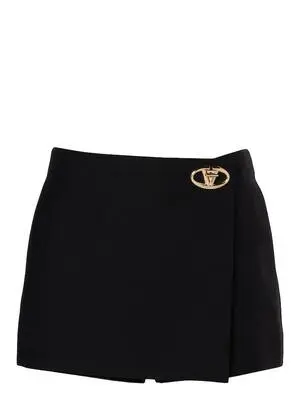 Valentino Garavani Vlogo Bold Crepe Couture Skort - Black