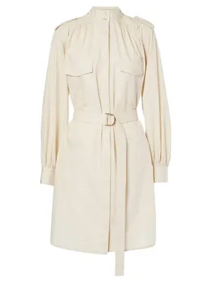 Chloé Belted Cotton Midi Dress - Beige