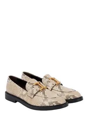 Chloé Marcie Leather Loafers - Beige
