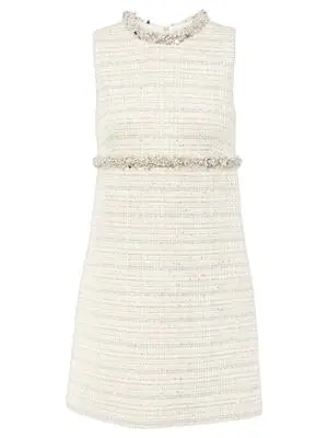 Valentino Garavani Embellished Tweed Minidress - Multicoloured