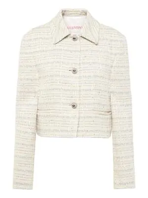 Valentino Garavani Mossi Cotton-blend Jacket - Blue