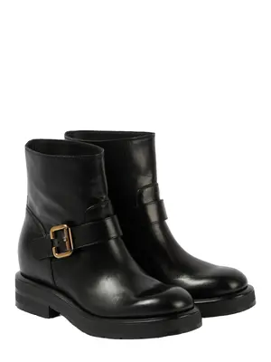Chloé Coddington Leather Ankle Boots - Black