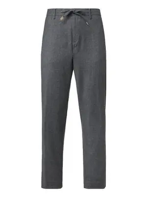 Canali Wool Straight Leg Trousers - Grey