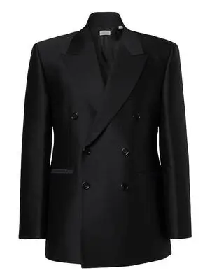Burberry Wool And Silk Blazer - Black