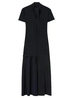 JIL SANDER Jil Sander Layered-Design Midi Dress Blue