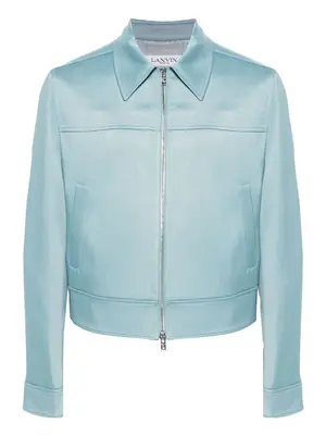 LANVIN Floral-appliqué Shirt Jacket - Blue
