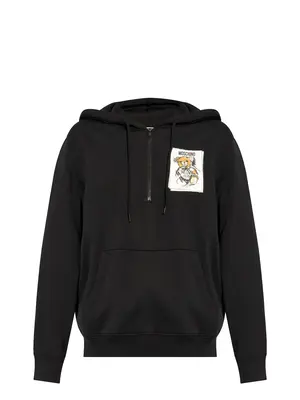 Moschino Patch Hoodie - Black