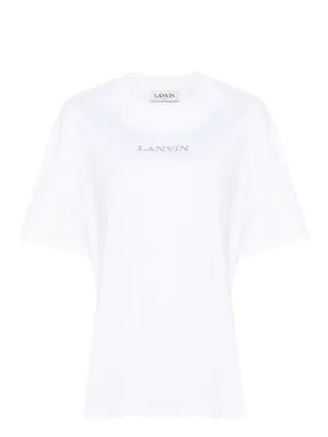 LANVIN Logo-embroidered T-shirt - White