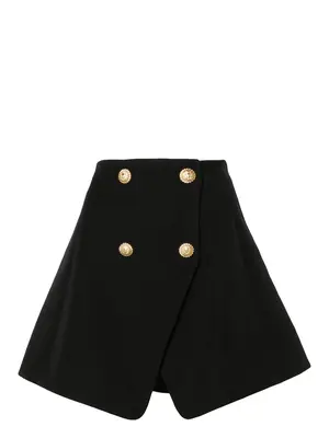 Balmain Virgin Wool Mini Skirt - Black