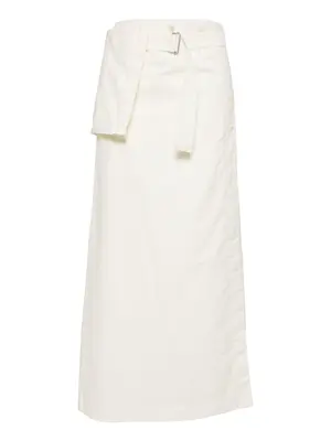 LEMAIRE Belted Wrap Maxi Skirt - White