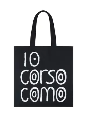 10 CORSO COMO Logo-print Canvas Tote - Black