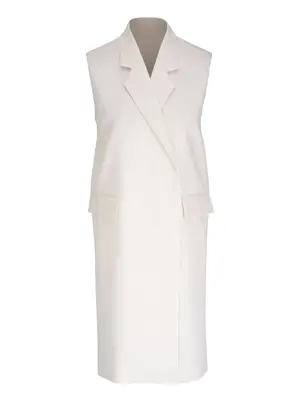 TOTEME Long Sleeveless Blazer - White