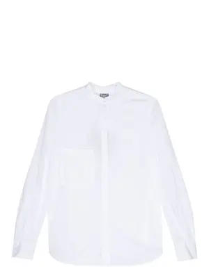 Kristensen Du Nord Band-collar Cotton Shirt - White