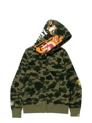 A BATHING APE 1st Camo Tiger Full Zip Hoodie - Green