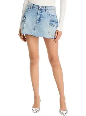 Blanknyc Cargo Denim Mini Skirt - Road Line